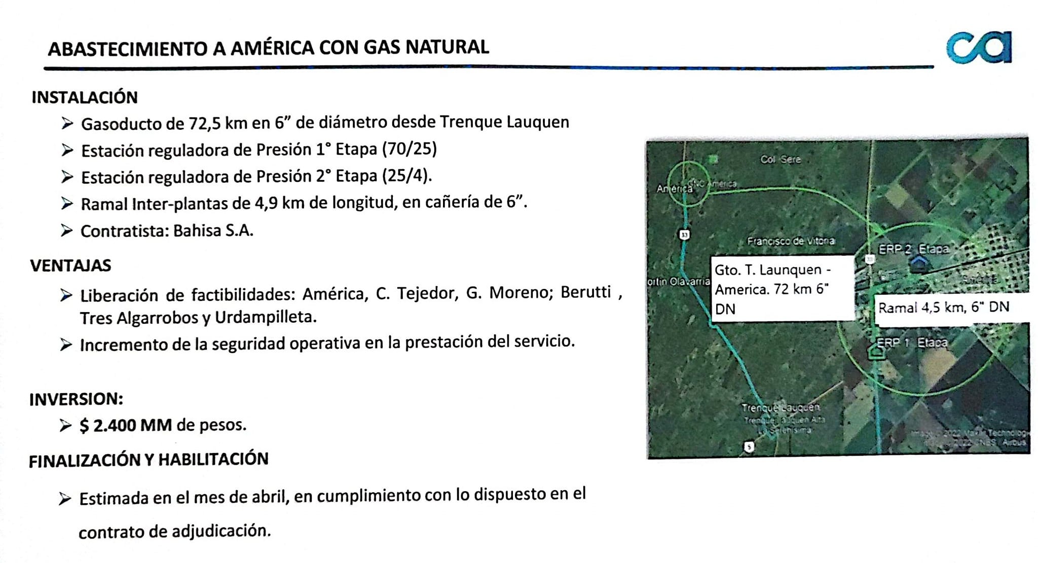 EL INTENDENTE REYNOSO VISITÓ LA PLANTA DE CAMUZZI EN AMÉRICA ANTE LA ...
